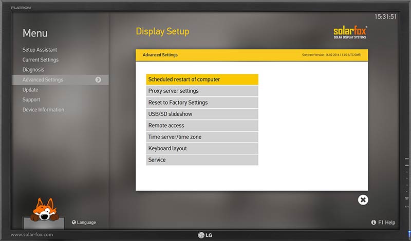 Simple installation and commissioning of the Solar displays - SOLARFOX®