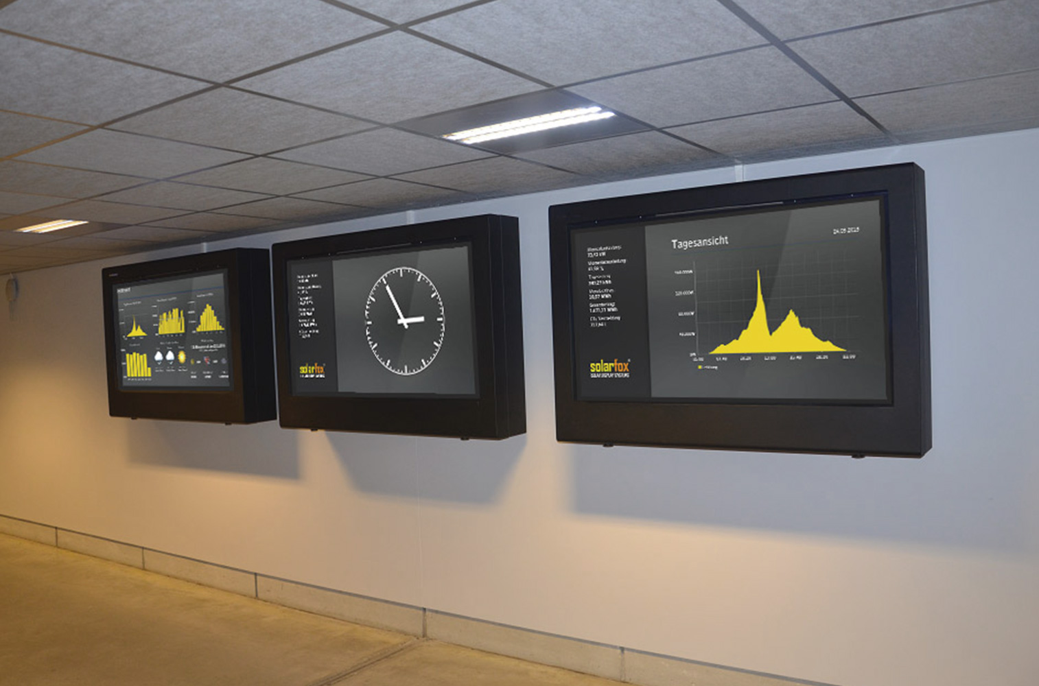 Solar display panel to visualise solar data (for outdoor use) - SOLARFOX®